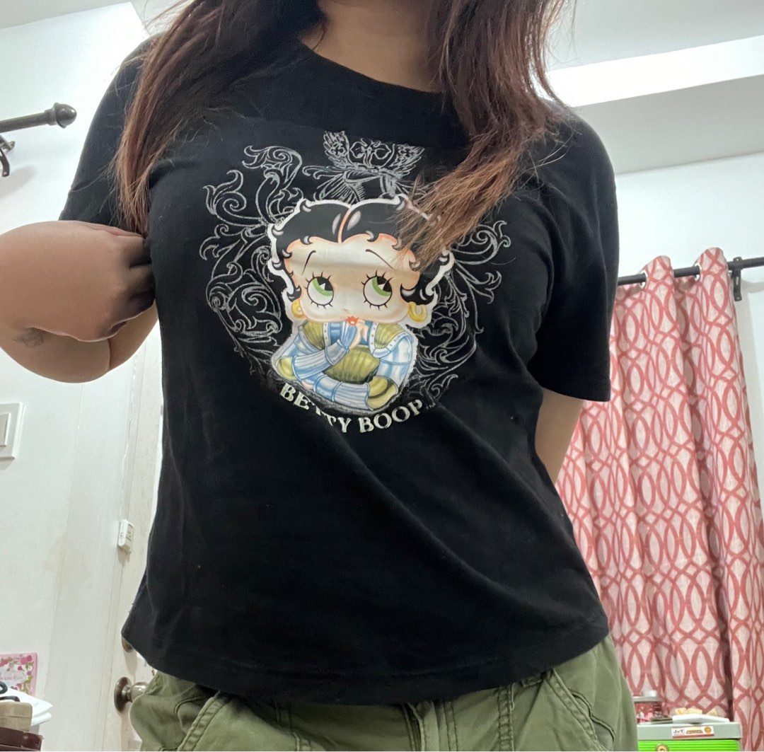 AUTHENTIC Betty Boop Vintage Y2K Baby Tee Grunge Punk Rock Mcbling ...