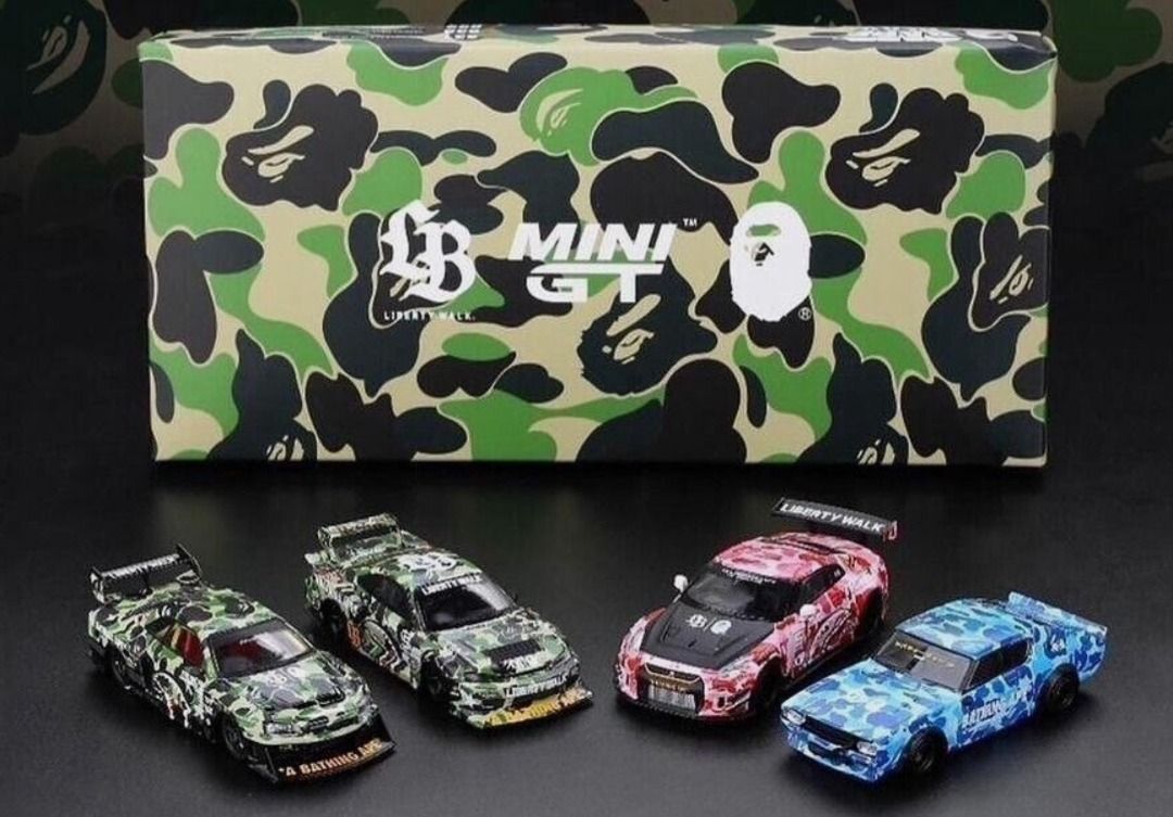 全新 BAPE x LBWK Minigt Nissan Camo 4 car Set brand new - mini gt aape ...