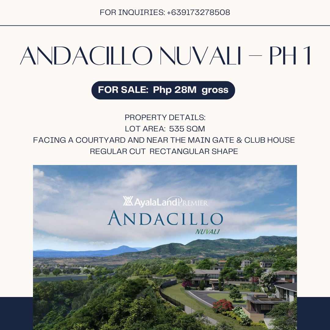 **buyer only** 535sqm residential lot in Andacillo Nuvali Laguna Phase 1, Property, For Sale ...
