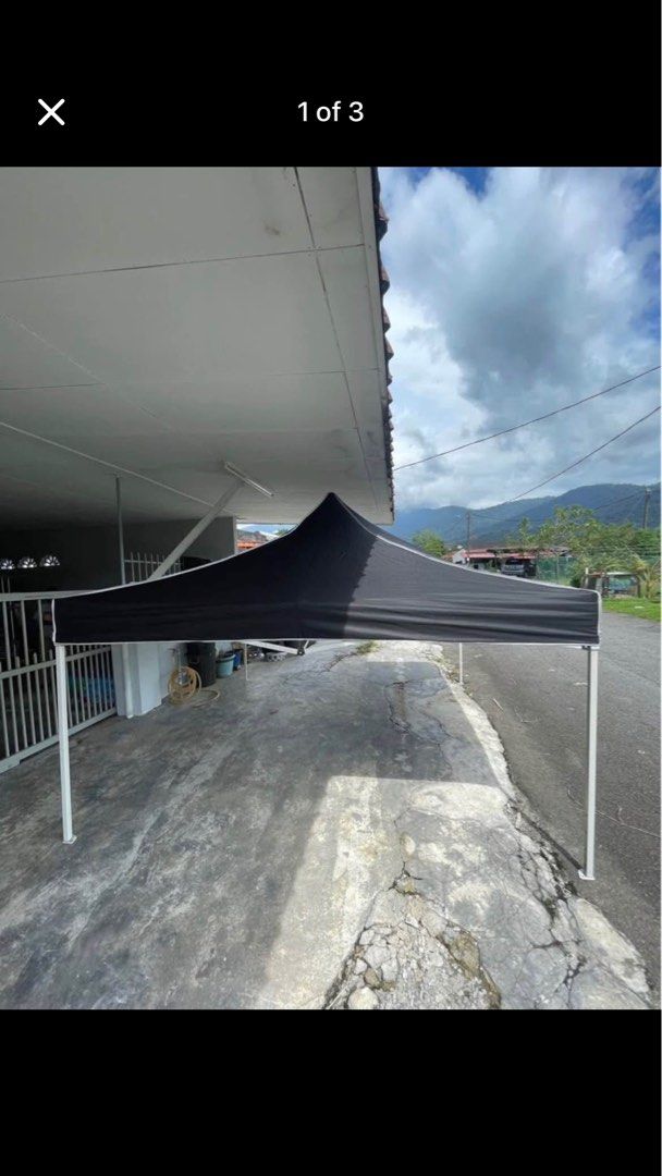 Canopy 3m x 3m & Meja 3 Plywood, Furniture & Home Living, Outdoor Furniture on Carousell