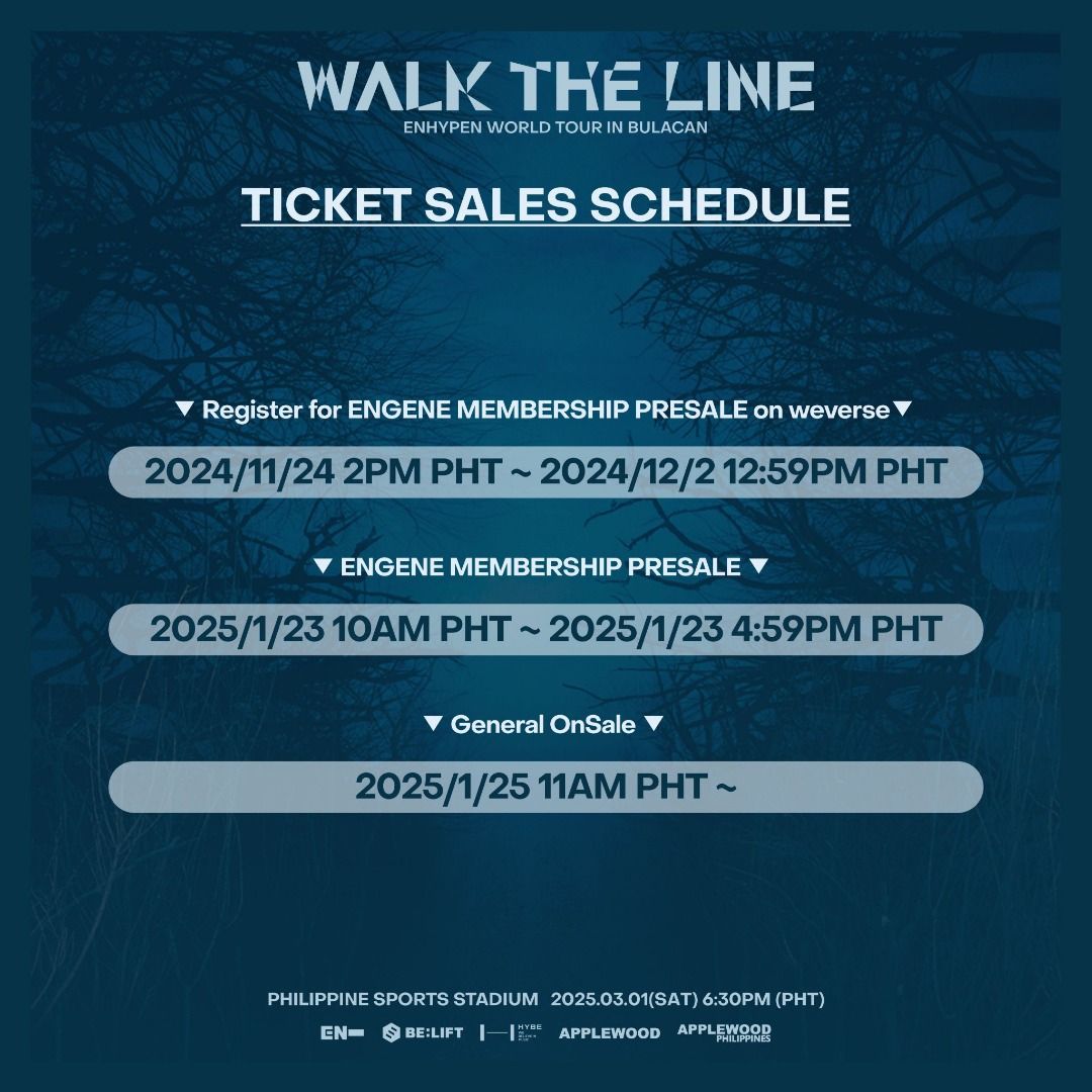 Enhypen Walk the Line Tour in Bulacan - Presale - Gensale, Tickets ...