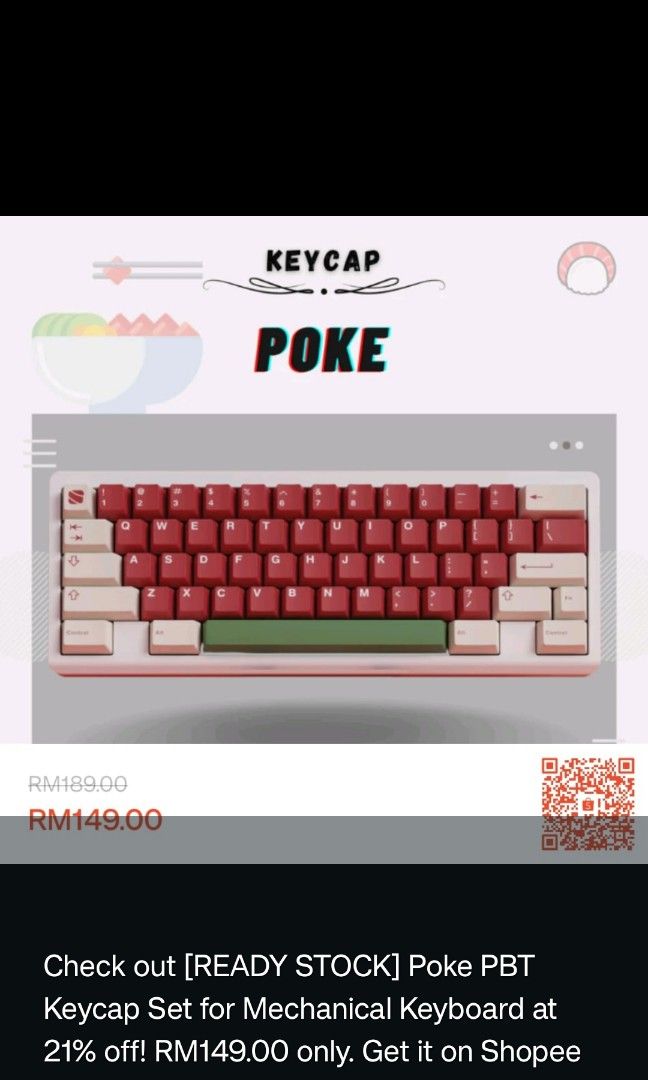 GMK Poke PBT Keycap Set, Computers & Tech, Parts & Accessories ...