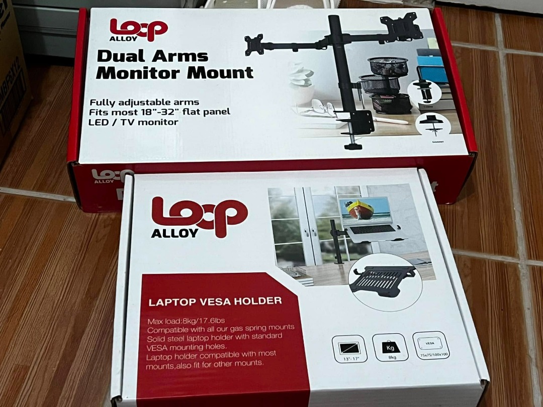 Loop Alloy Laptop Vesa Mount + Dual Arm Monitor Stand, Computers & Tech ...