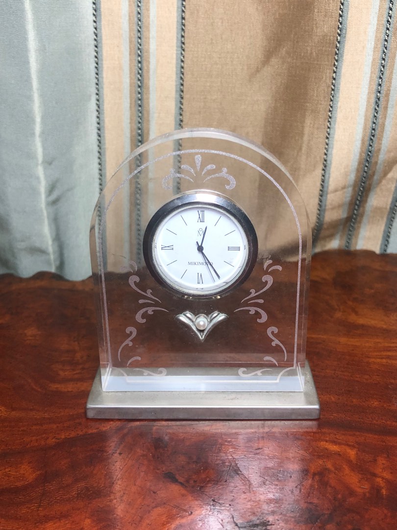 Mikimoto Desk Glass Clock (Need Battery), Furniture & Home Living, Home ...