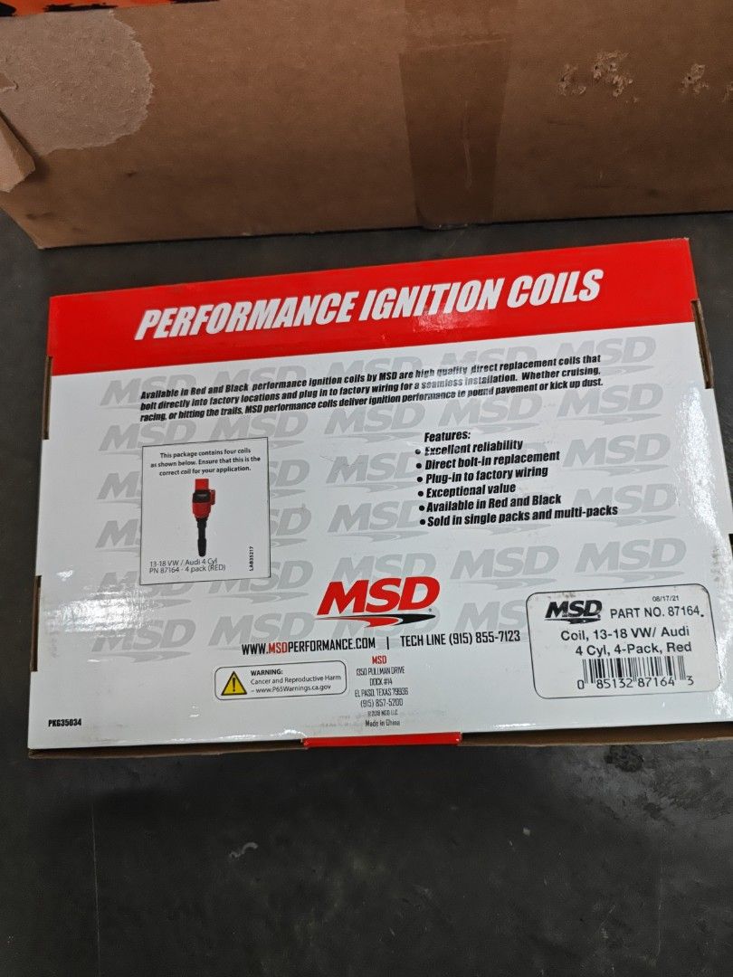 MSD Ignition Coils (Red) MQB VW AUDI SEAT CUPRA SKODA, Car Accessories ...