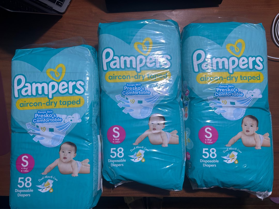 Pampers Aircon-dry Taped, Babies & Kids, Bathing & Changing, Diapers ...