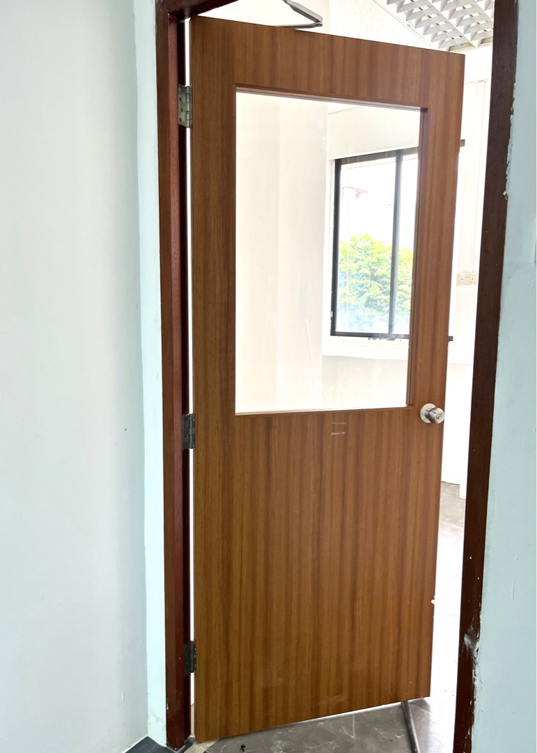 Solid Timber wooden door with viewing glass panel, Furniture & Home ...