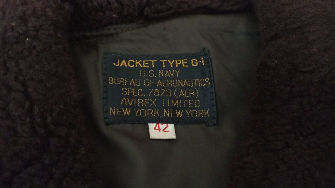 Vintage 80s Avirex USA Navy G1 Leather Jacket Kulit Size 42 or Large As A2 Samurai Flathead ...