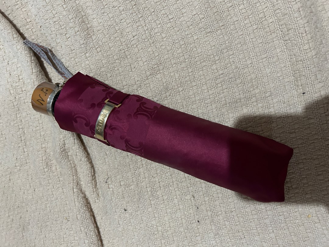 CELINE RED/MAROON-ISH UMBRELLA, Hobbies & Toys, Travel, Umbrellas on ...