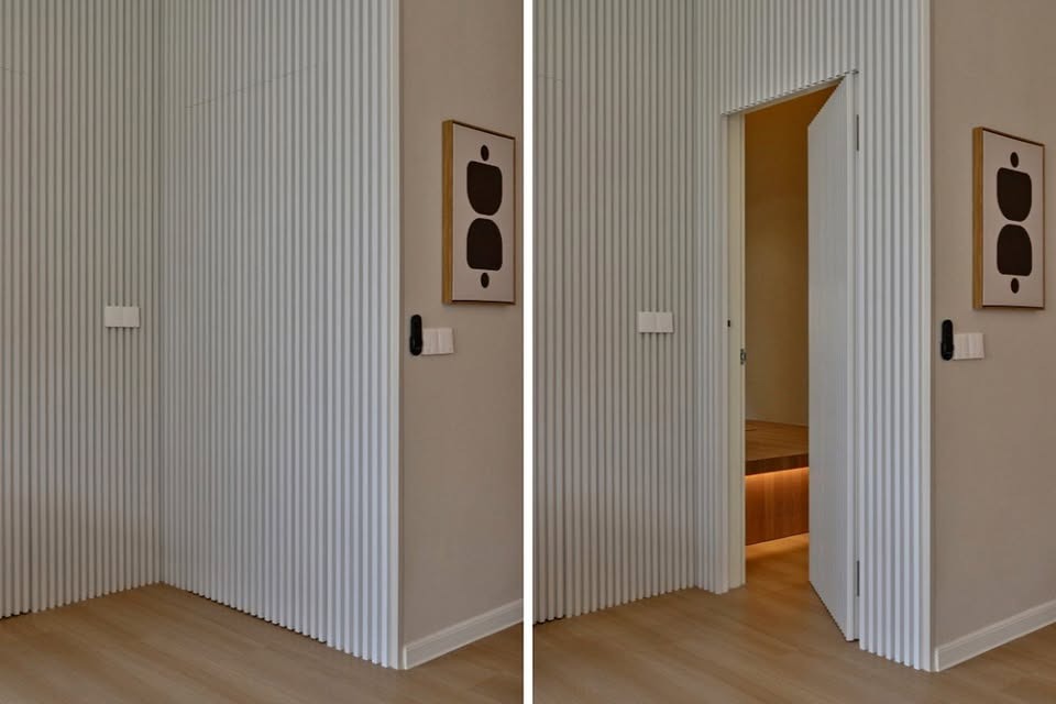 Fluted Panel Hidden Door, Furniture & Home Living, Home Decor, Other ...