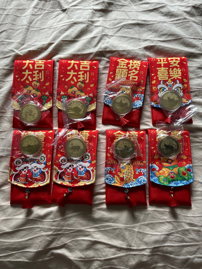 Fun claw gold coin CNY 2025 golden Zodiac Red packet Huat Chinese new ...