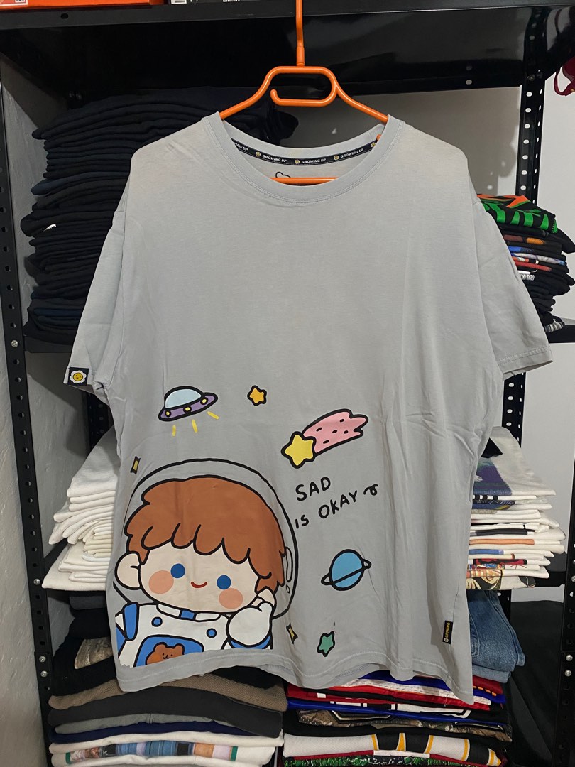 Growing Up Sad is Okay Boxy Type tee, Women's Fashion, Tops, Shirts on ...