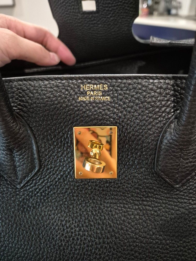 Hermes 35 Black Birkin Togo, Luxury, Bags & Wallets on Carousell