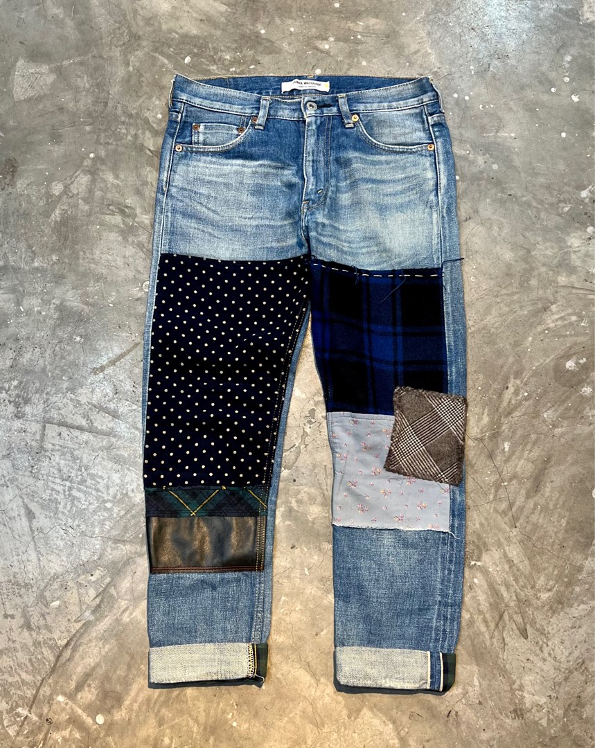 JUNYA WATANABE PATCHWORK JEANS SELVEDGE, Men's Fashion, Bottoms, Jeans ...