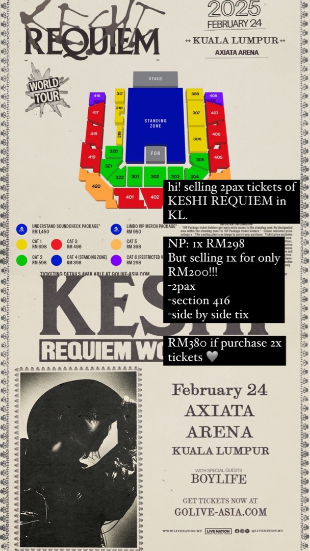 KESHI REQUIEM IN KL! 24TH FEB 2025, Tickets & Vouchers, Event Tickets ...