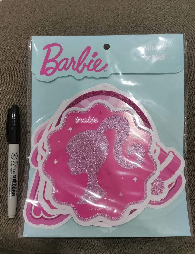 Miniso Barbie Combo 7 pcs Big Stickers, Hobbies & Toys, Stationery ...