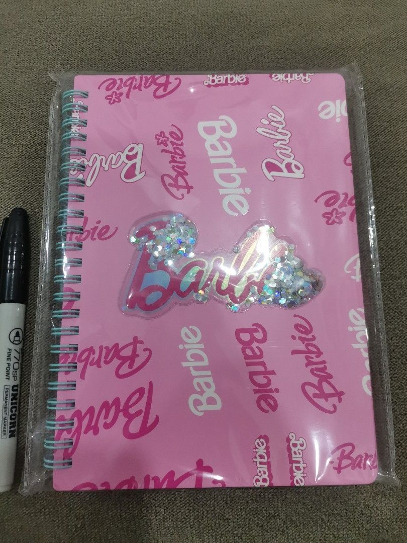 Miniso Barbie Sequin A5 Coil Notebook 80 pages, Hobbies & Toys ...