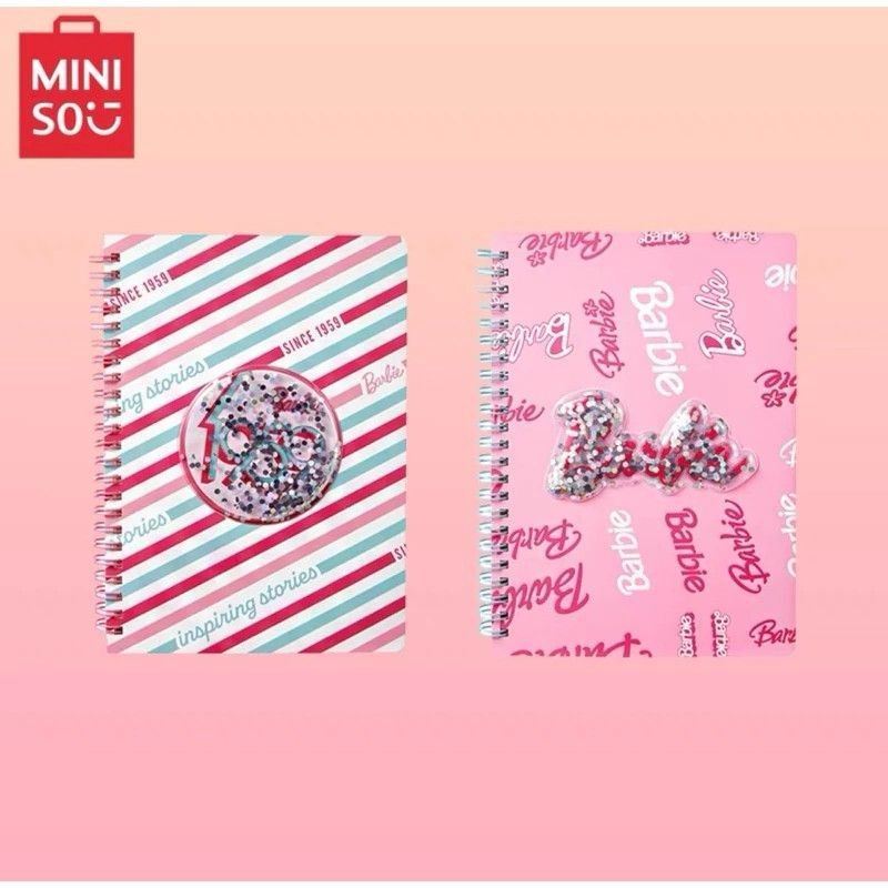 Miniso Barbie Sequin A5 Coil Notebook 80 pages, Hobbies & Toys ...