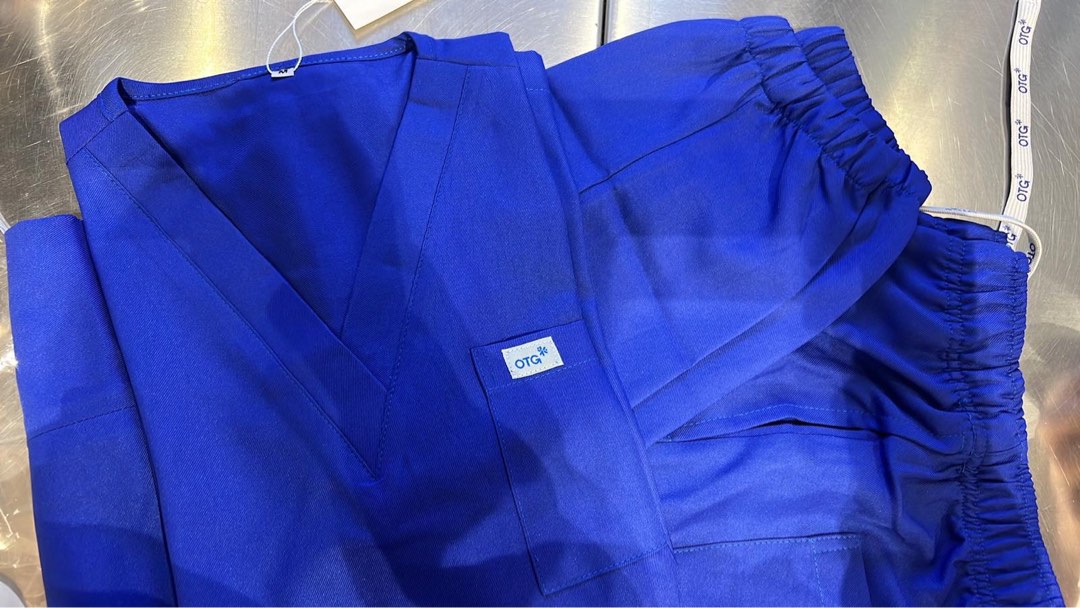 OTG Royal Blue Twill Scrubs (3 pairs), Women's Fashion, Dresses & Sets ...