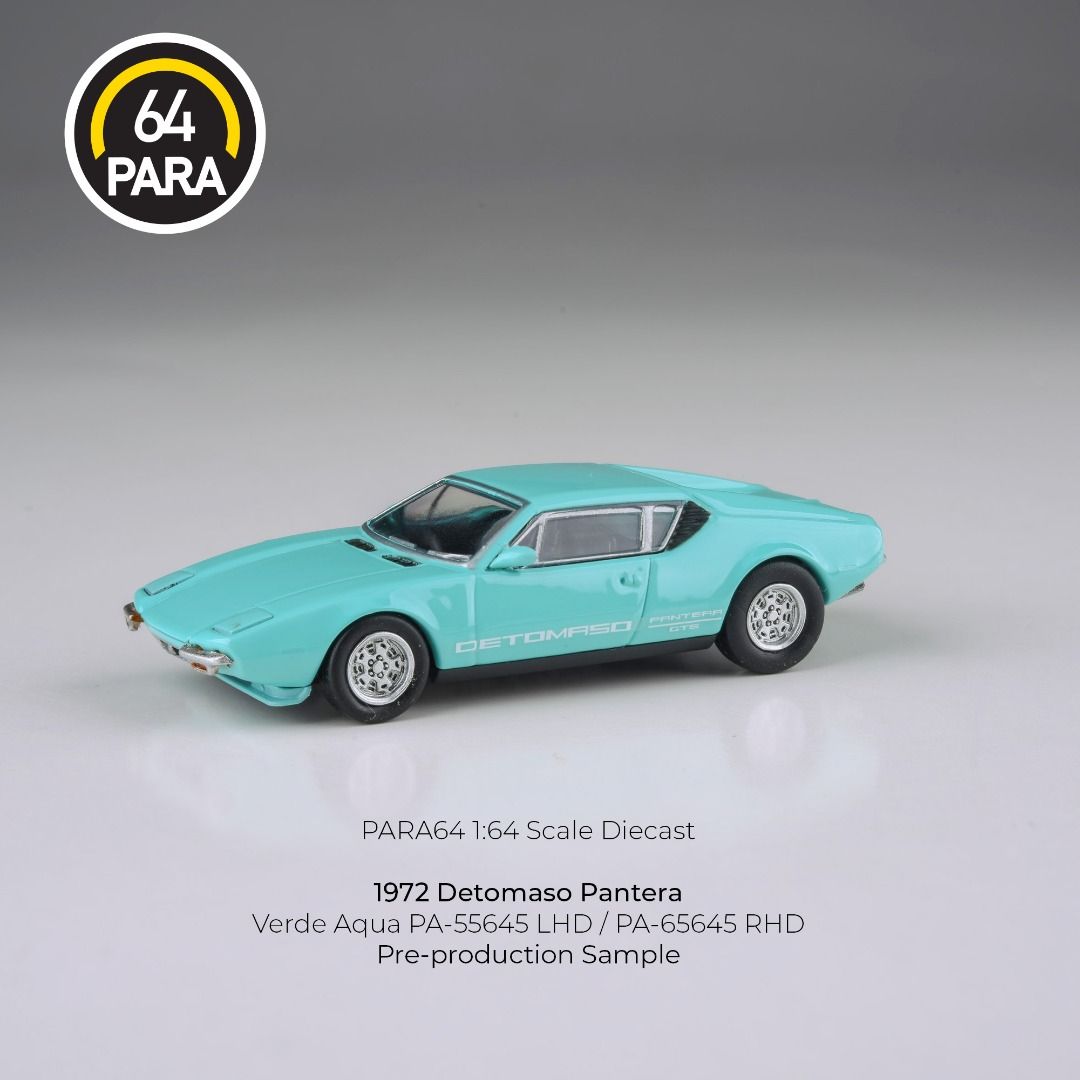 Para64 1/64 De Tomaso Pantera Verde Aqua - Lights Down PA55645 Diecast ...
