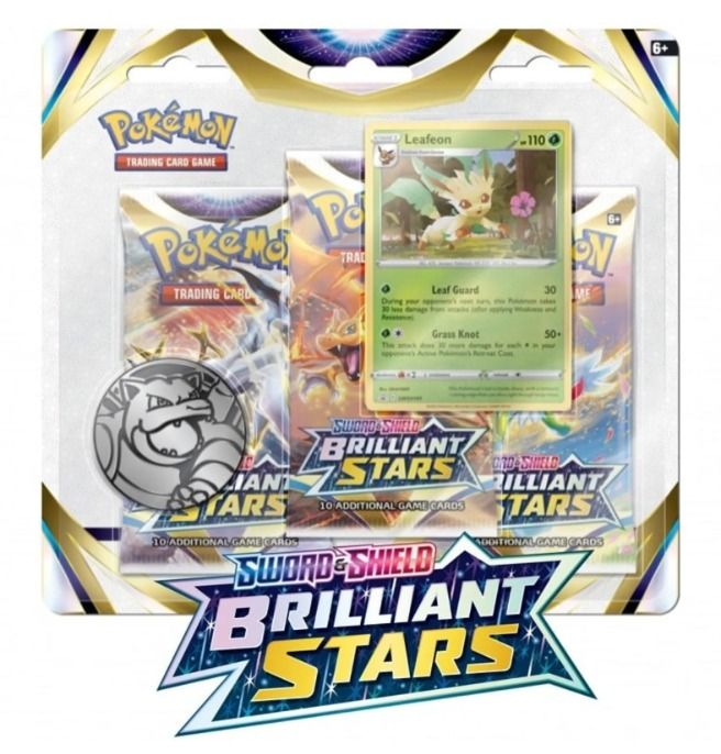 Pokemon TCG Sword & Shield Brilliant Stars 3 pack blister, Hobbies ...
