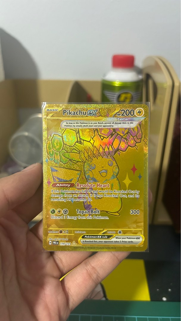 Prismatic Evolutions Pikachu EX Gold Hyper Rare 179/131, Hobbies & Toys ...