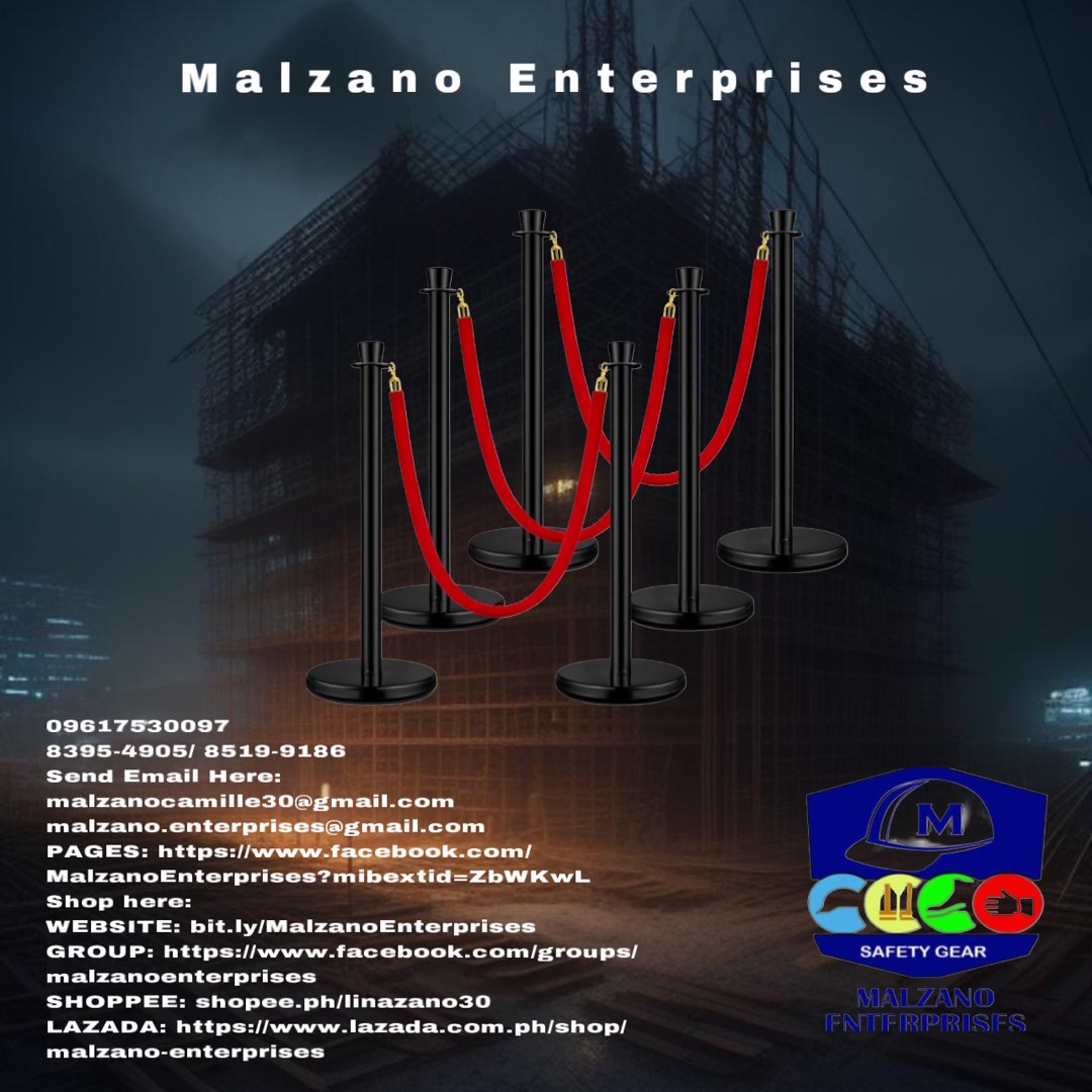 Red Barrier Rope Queue Barrier Stand Posts Rope, Commercial ...