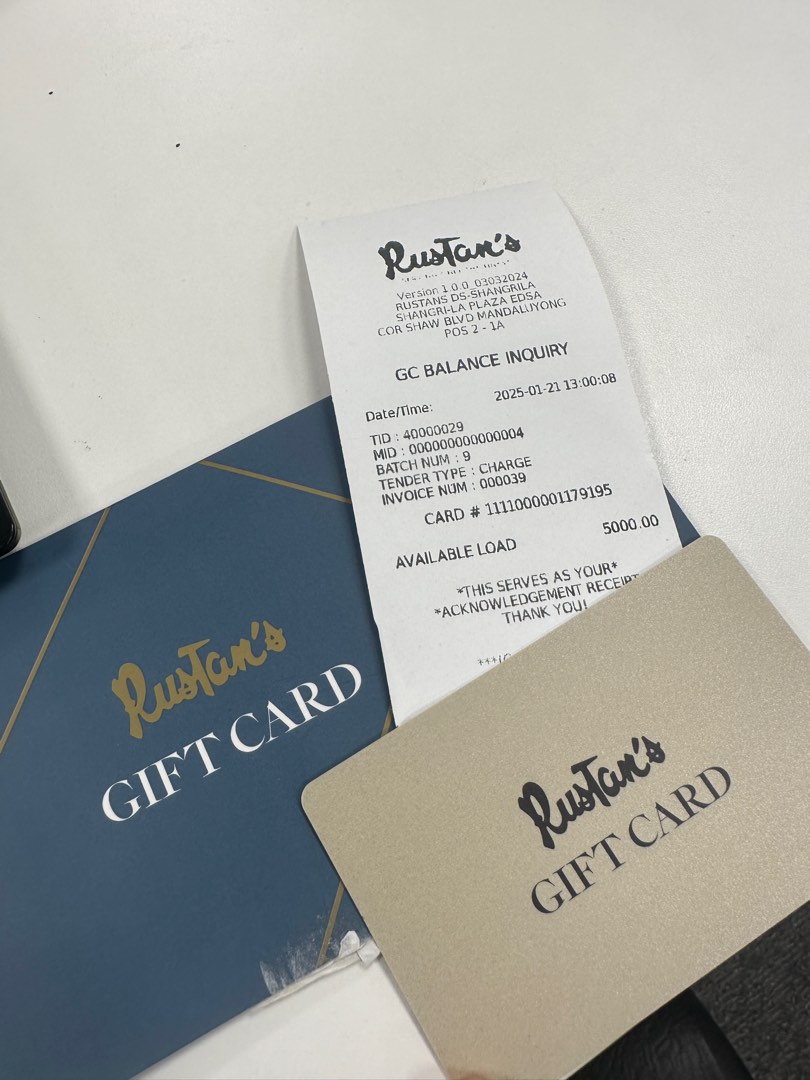 Rustans Gift Card (P5,000), Luxury, Bags & Wallets on Carousell