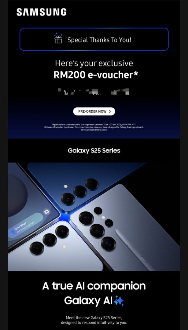 Samsung S25ULTRA RM200 voucher!!! Pic 2 is the final price, Tickets & Vouchers, Vouchers on ...