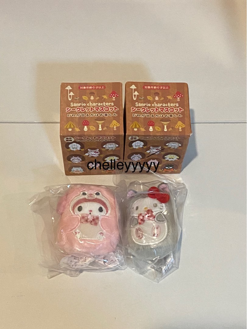 Sanrio My Melody & Hello Kitty Mini Plush Keychain, Hobbies & Toys ...