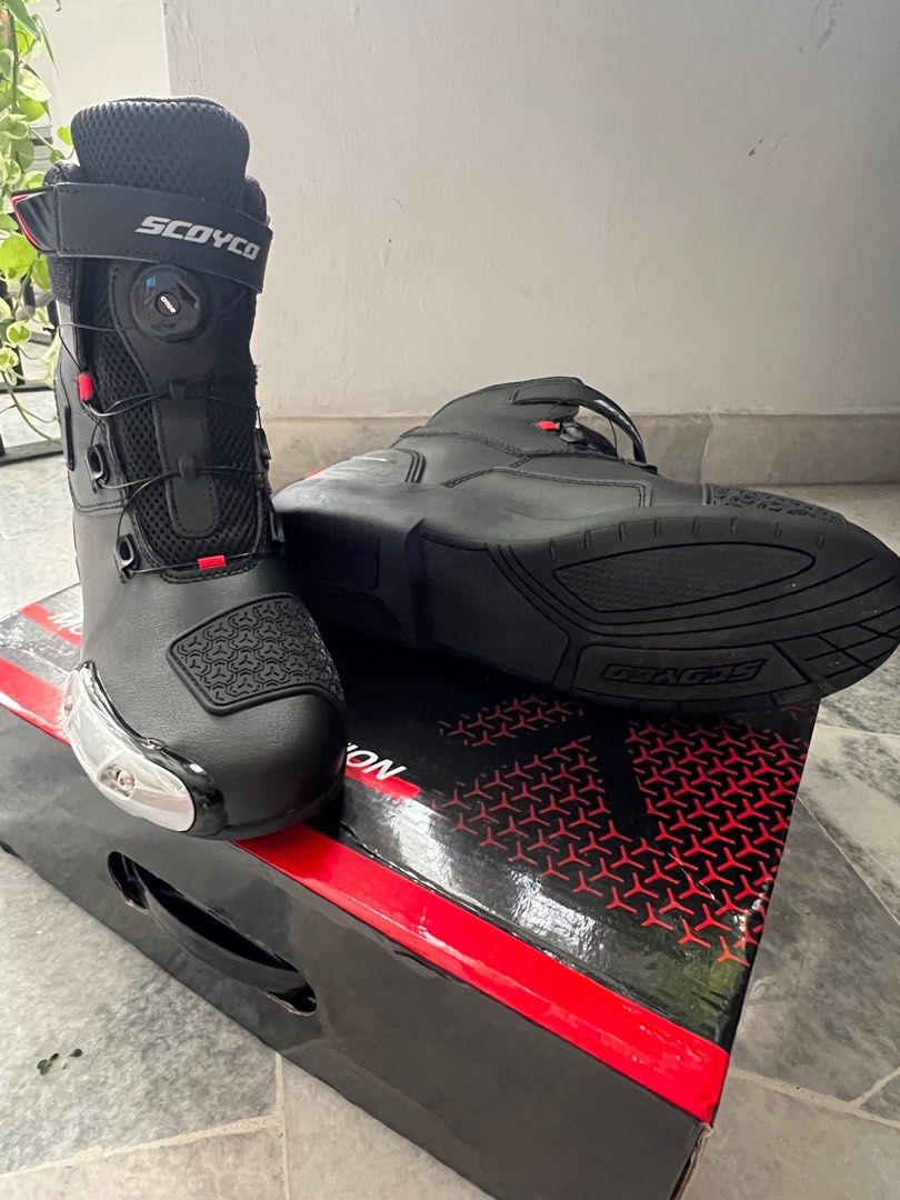 SCOYCO Motorcycle Shoes Moto Motorbike High Ankle Stainless Steel ...