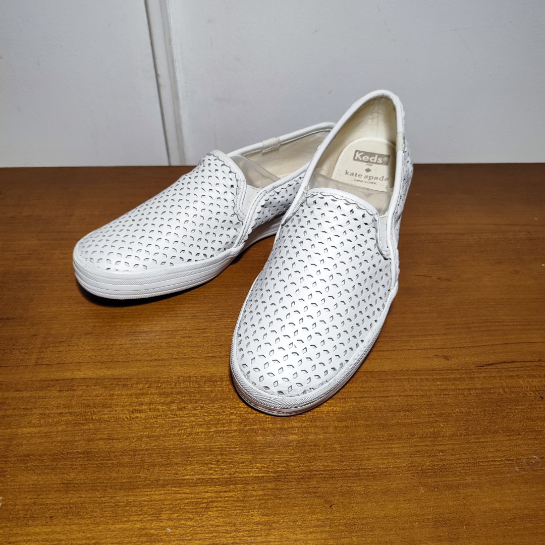 Sepatu Sneakers Wanita Keds Kate Spade White Double Decker, Fesyen ...
