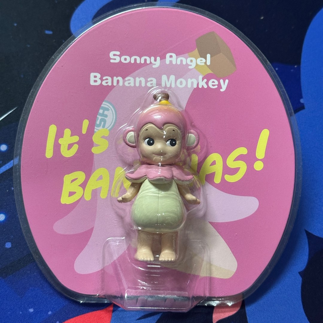 sonny angel pink banana monkey, Hobbies & Toys, Toys & Games on Carousell