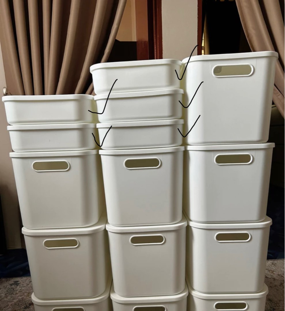 L flat Storage box plastic Cabinet Organizer, Furniture & Home Living ...