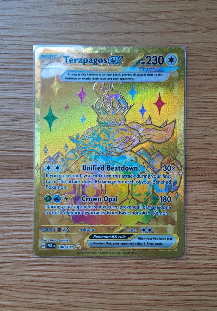 Terapagos EX Gold Prismatic Evolutions Pokémon Pokemon Card, Hobbies ...