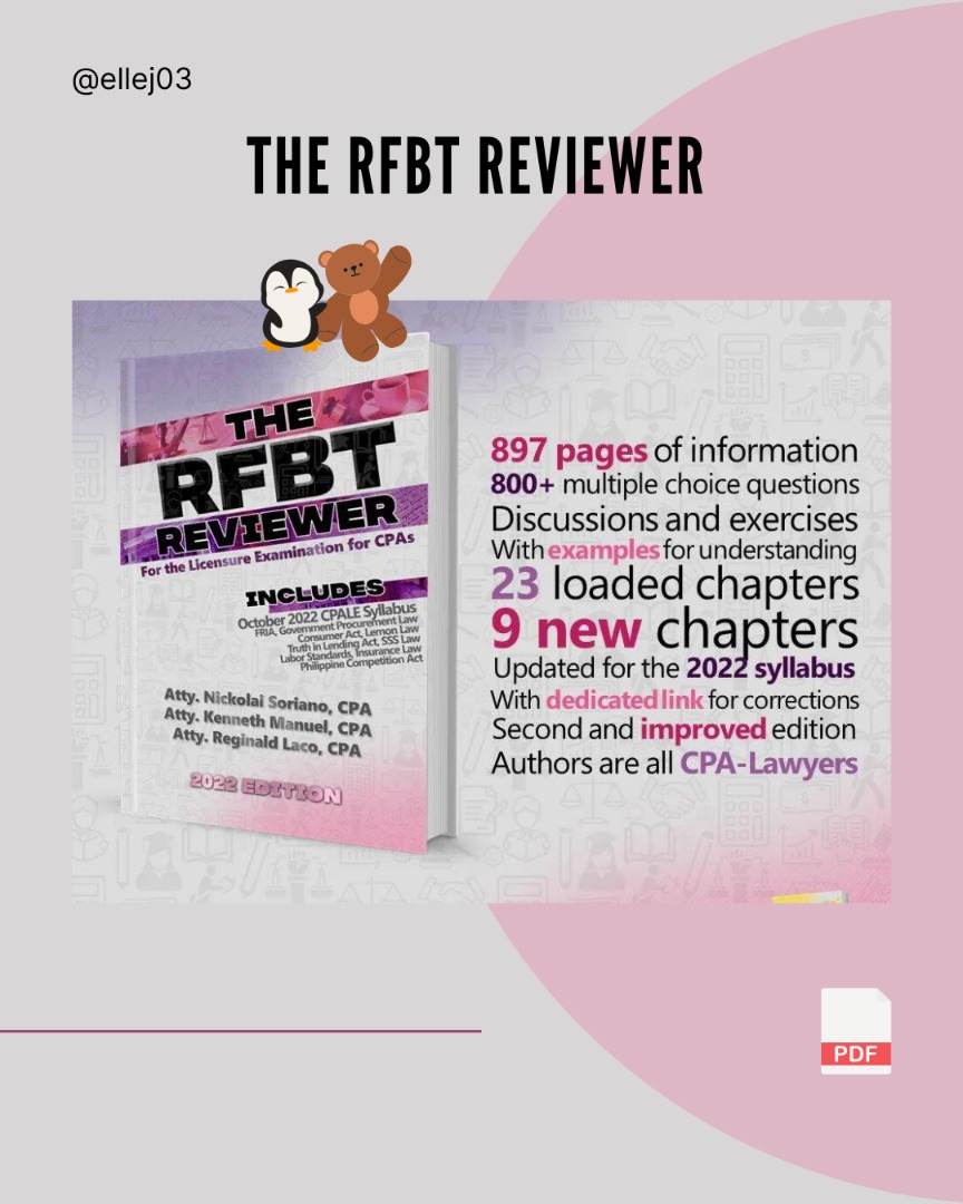 THE RFBT REVIEWER 2022 PDF, Hobbies & Toys, Books & Magazines, Textbooks on Carousell