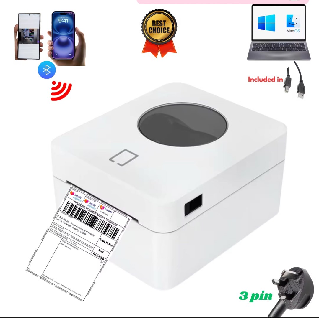Thermal printer waybill A6 airwaybill label printer barcode express QR ...