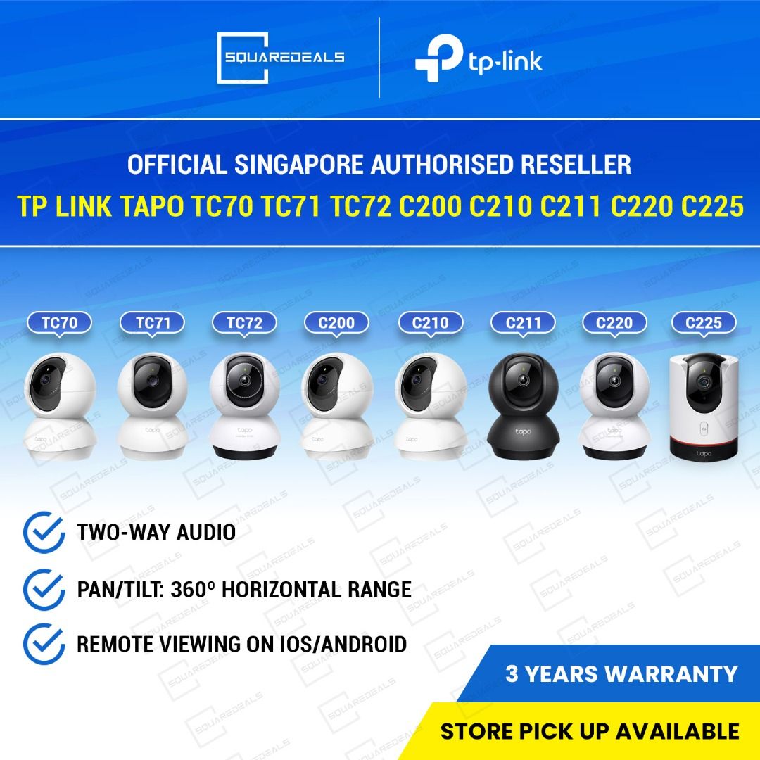 TP Link Tapo TC70 / TC71 / TC72 / TC74 / C200 / C200C / C210 / C211 / C220 / C225/ Pan Tilt CCTV ...