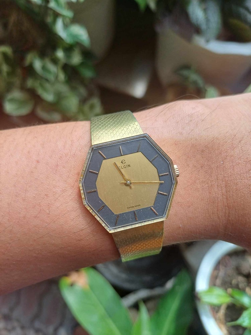 Vintage Elgin Octagonal Watch (New old stock), Luxury, Watches on Carousell