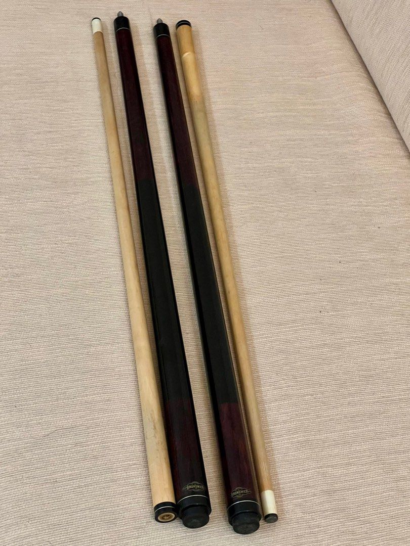 2 Brunswick 2-Piece Screw-Together Billiard Pool Cue Stick, Canadian ...