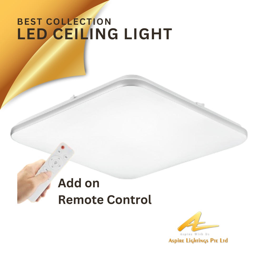 Aspire Lightings Ceiling Light LED Square 50cm 72W Tri Color Remote ...