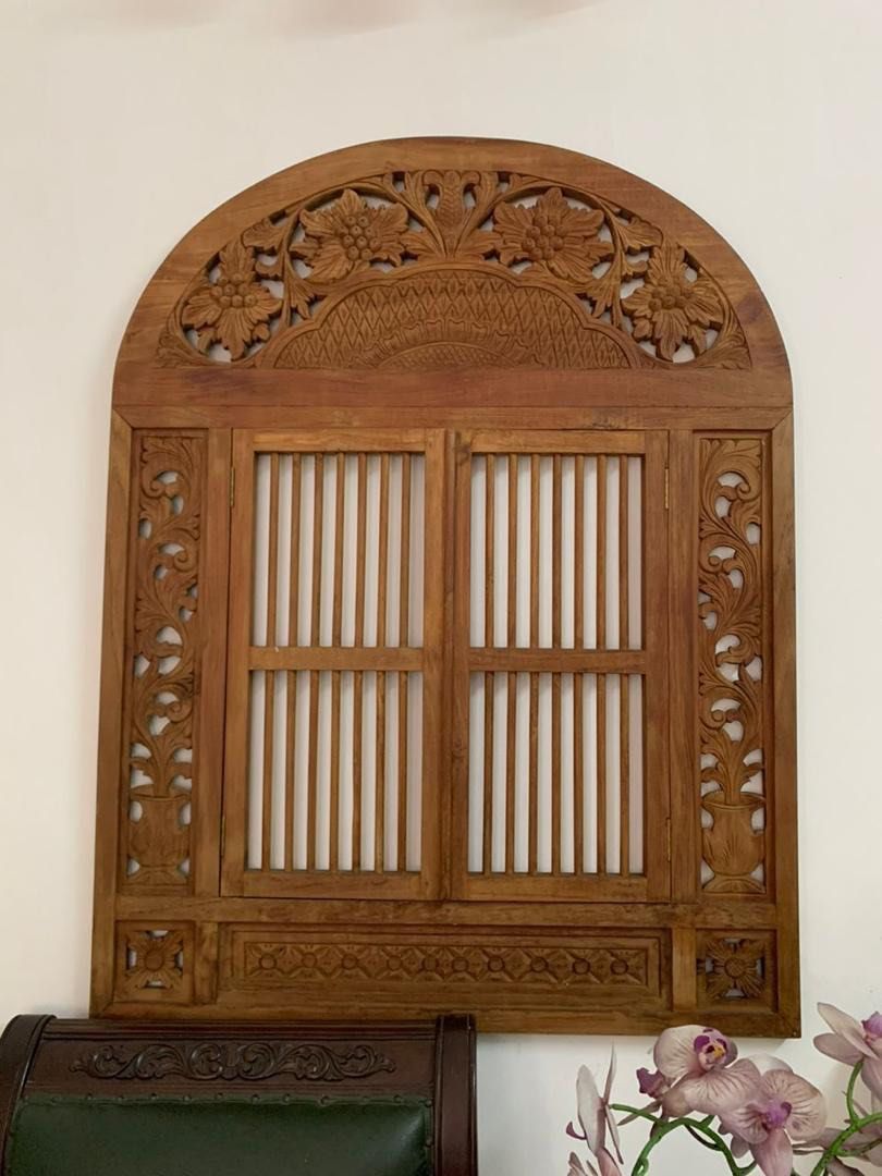 Bali teak csrved panel, Furniture & Home Living, Furniture, Shelves ...