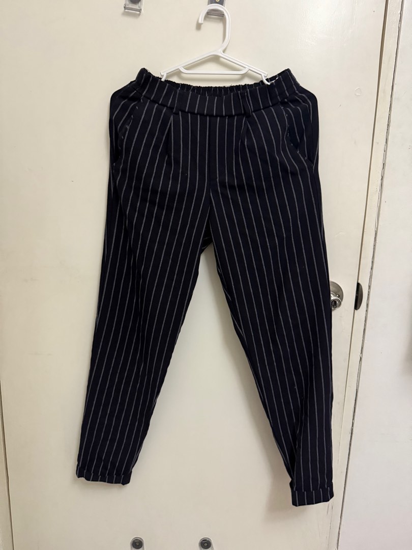 Bershka Pinstripe Slacks, Women's Fashion, Bottoms, Other Bottoms on ...