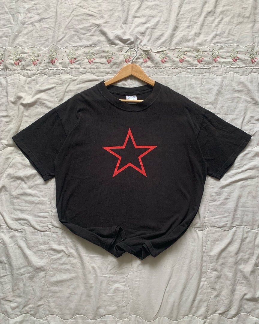 Boxy Star Black Tee, Men's Fashion, Tops & Sets, Tshirts & Polo Shirts ...