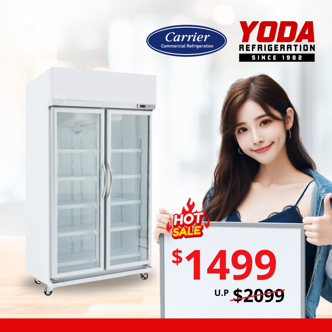Carrier Brand 2 Door Glass Display Freezer (1065L), TV & Home ...