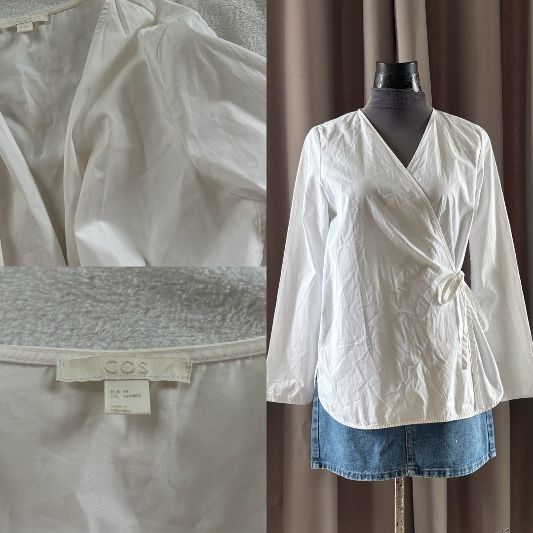 COS wrap around blouse, Women's Fashion, Tops, Blouses on Carousell