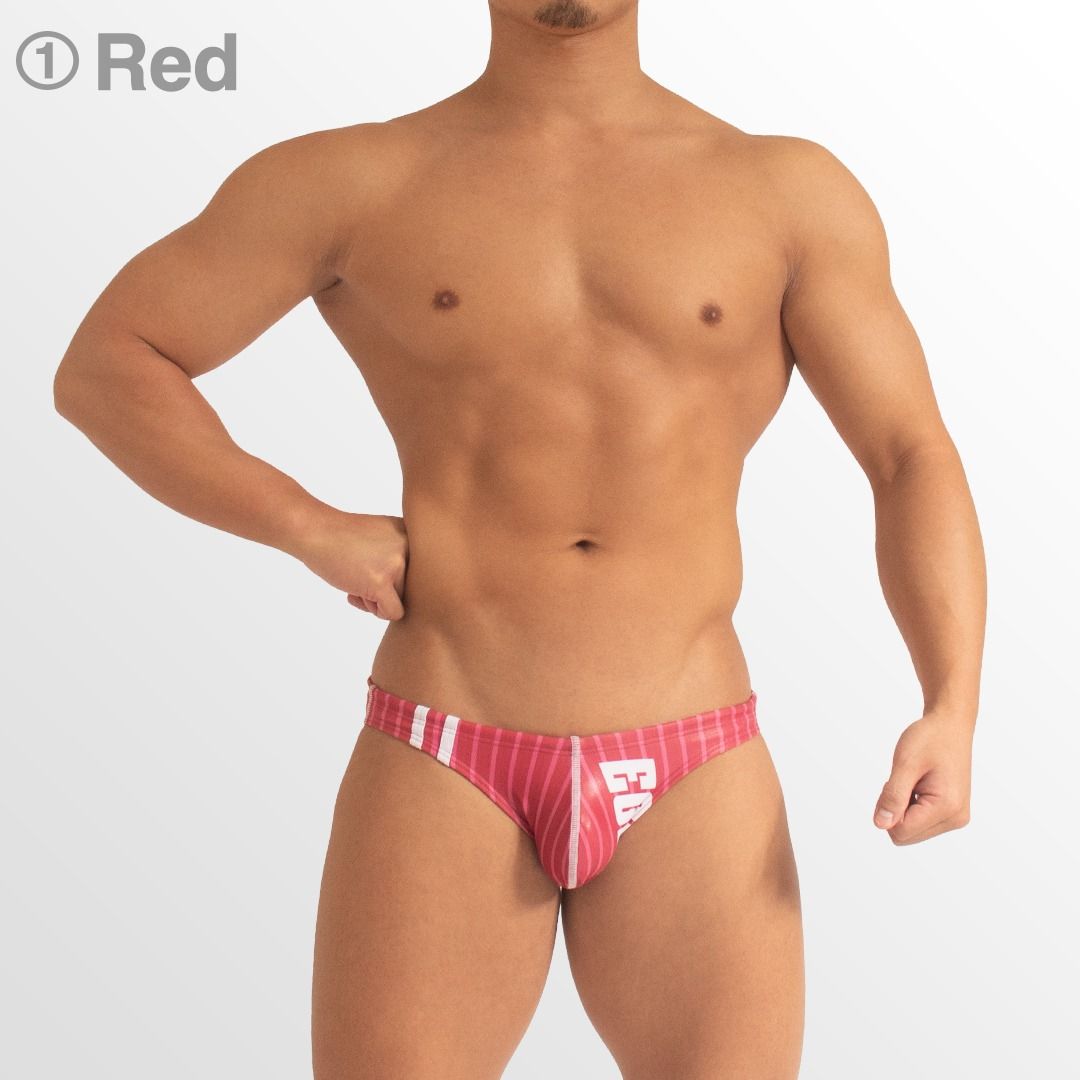 EGDE vertical swim bikini swimming trunks red color 3464, Men's Fashion, Bottoms, Swim Trunks ...