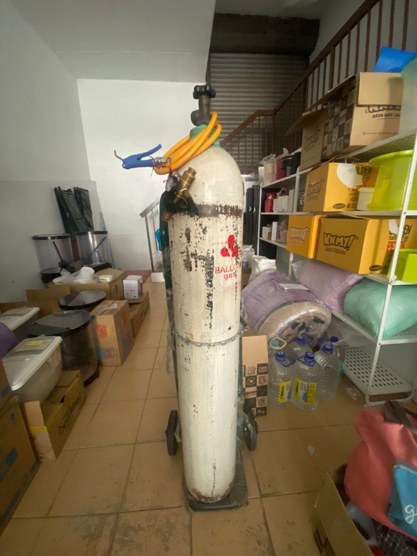 HELIUM TANK 47liter with trolley & regulator, Looking For on Carousell