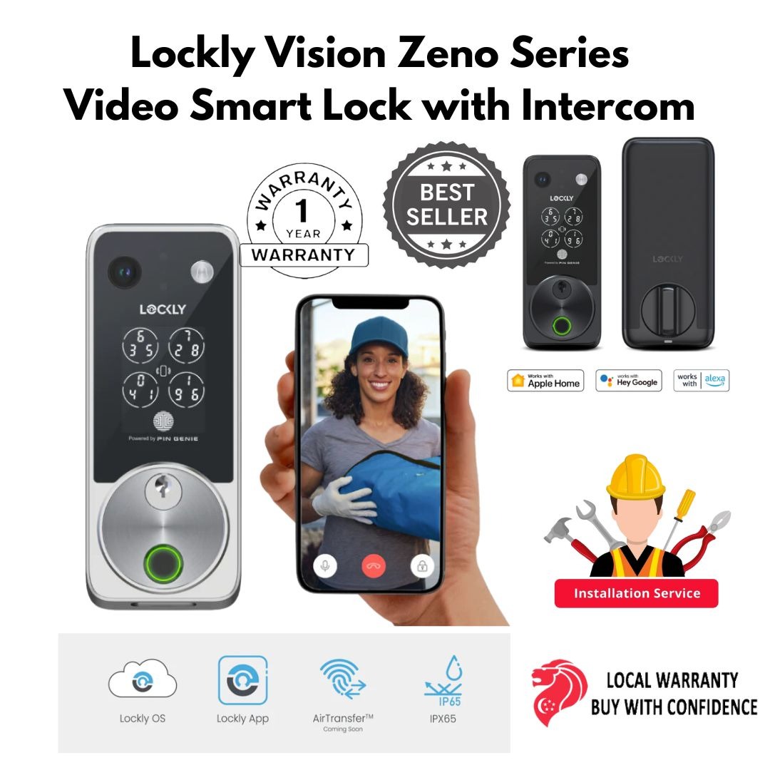 Lockly Vision Zeno Series Video Smart Lock with Intercom Deadbolt ...