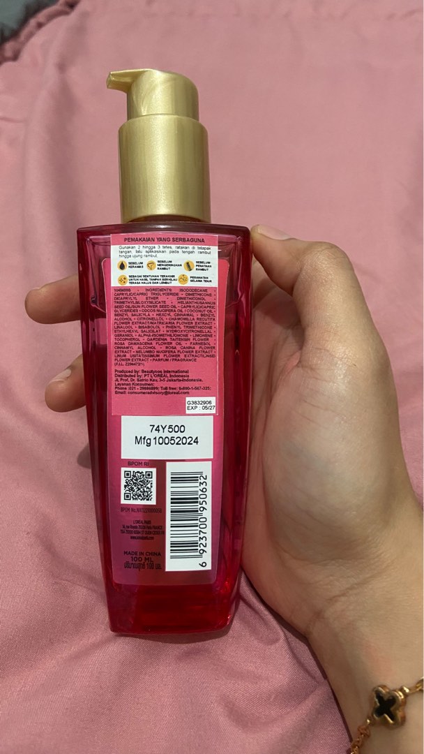 Loreal Paris Elseve Extraordinary Oil Pink Hair Serum, Kesehatan ...